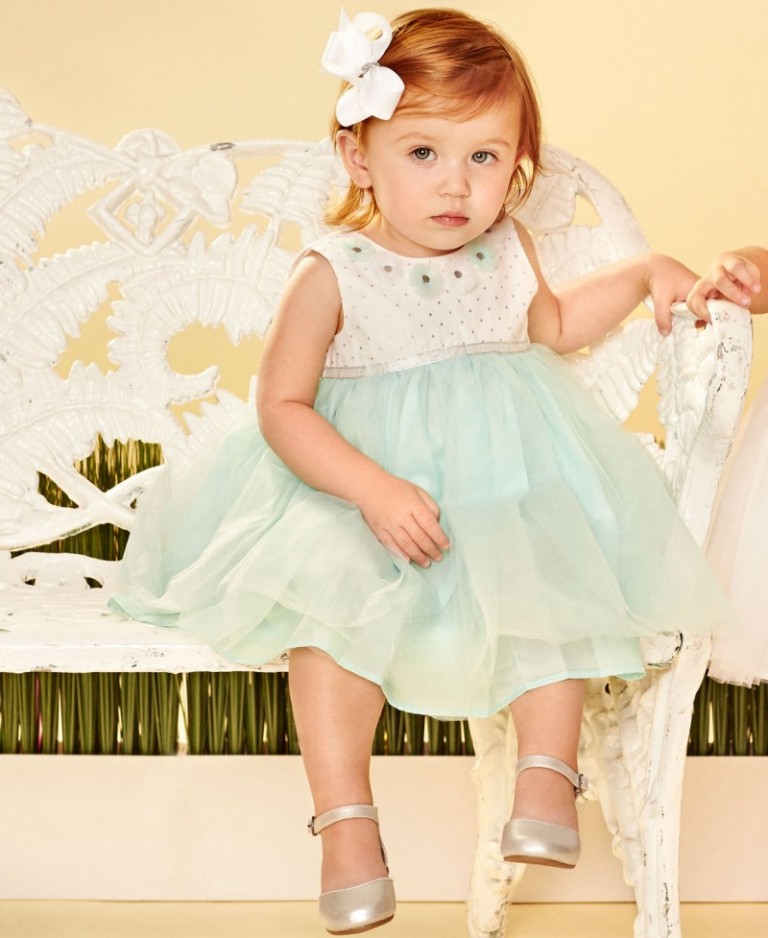 Little Me Aqua Mesh Dress and Panty Set ~ Perfect For Summer Weddings ...