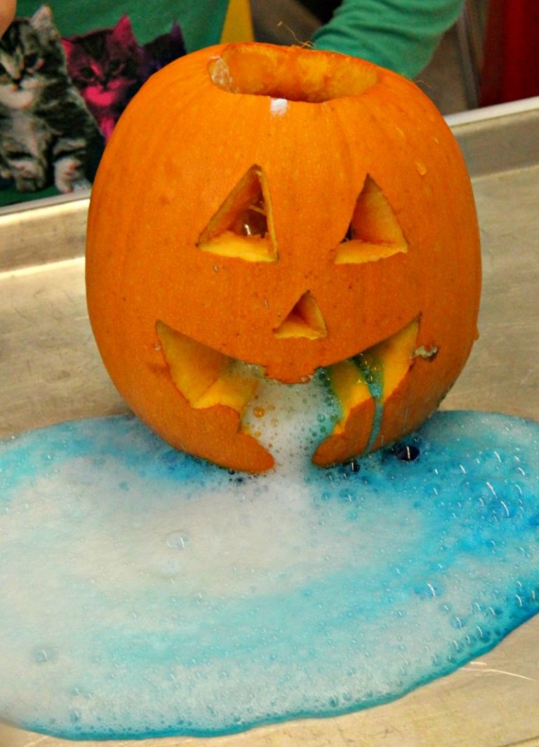 Another Use For Pumpkins - Science Experiment Pumpkin Volcano! | Emily ...