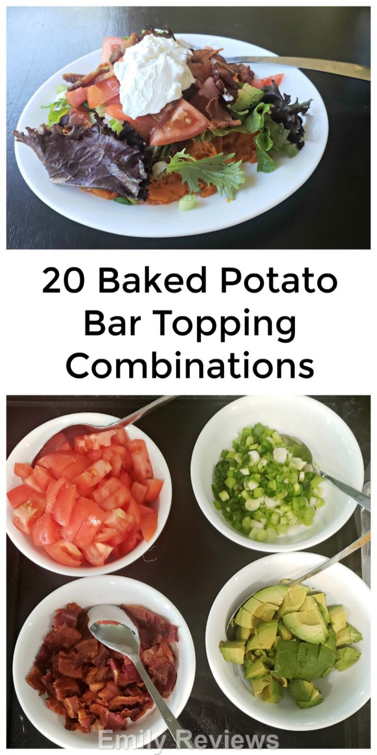 20 Topping Combinations For Your Next Baked Potato Bar | Emily Reviews
