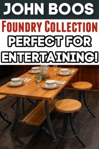 John Boos Foundry Collection Table + Stools: Host Family & Friends In ...