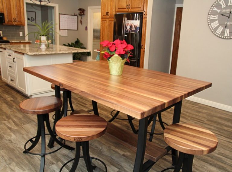 John Boos Foundry Collection Table + Stools: Host Family & Friends In ...