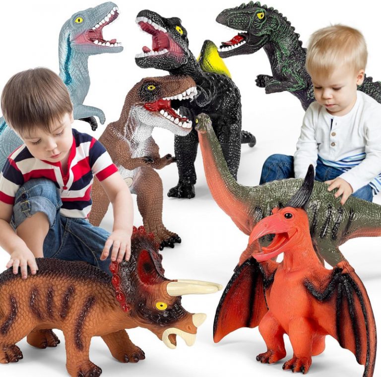 7 Piece Jumbo Dinosaur Toys & Fireproof Safe – Something For Kids And ...