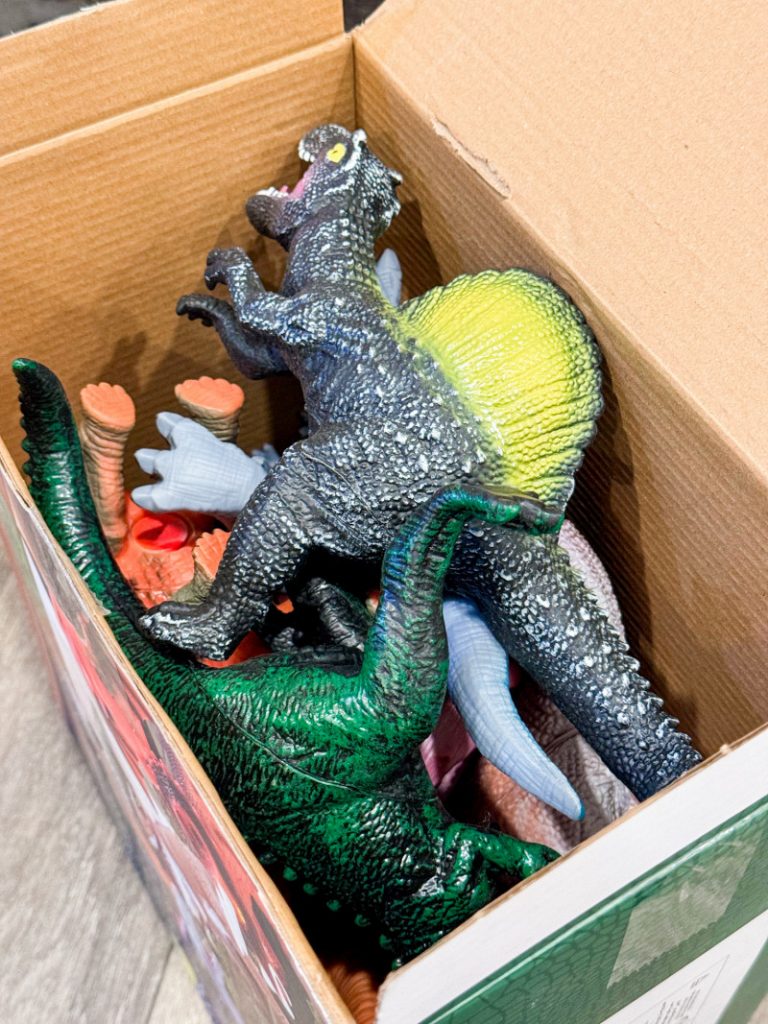 7 Piece Jumbo Dinosaur Toys & Fireproof Safe – Something For Kids And ...
