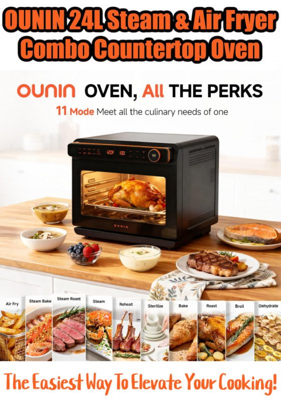 OUNIN 24L Steam & Air Fryer Combo Countertop Oven — The WOW Gift Everyone Will Love! | Emily Reviews